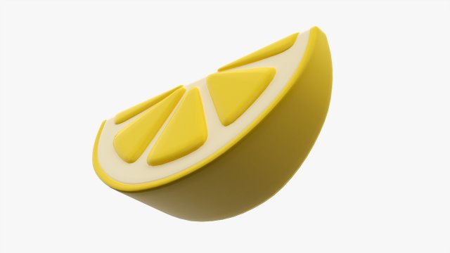 Stylized Lemon Slice 3D Model in Fruit 3DExport