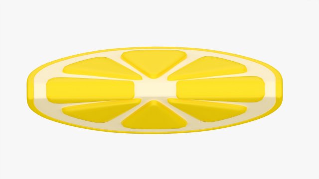 Stylized Lemon Slice 3D Model in Fruit 3DExport