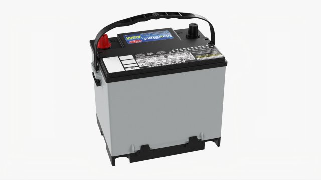 Delphi Maxstart Agm Car Battery 3D Model in Parts of auto 3DExport