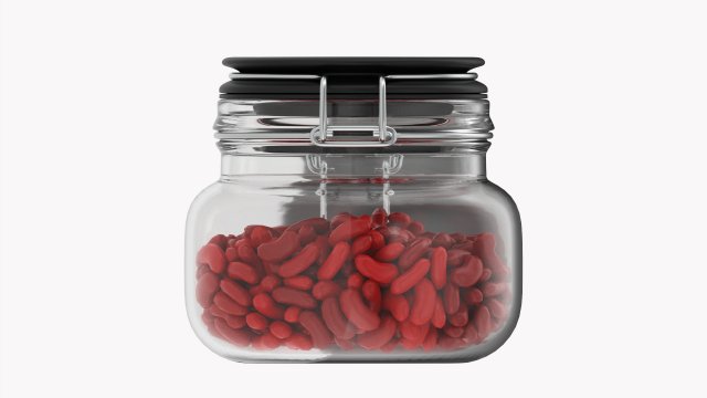 Kitchen Glass Jar With Contents 01 3D Model in Miscellaneous 3DExport