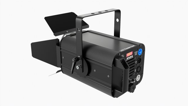 Led Theatre Spotlight 3D Model in Studio and Stage 3DExport