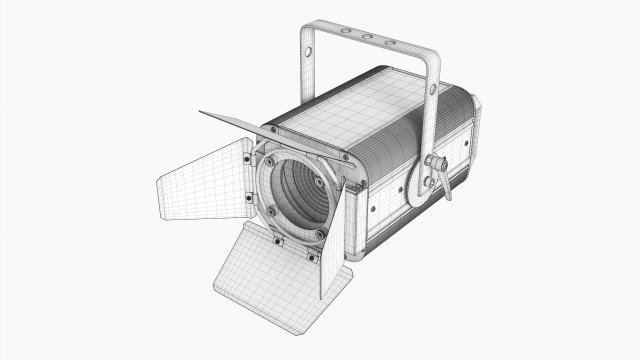 Led Theatre Spotlight 3D Model in Studio and Stage 3DExport