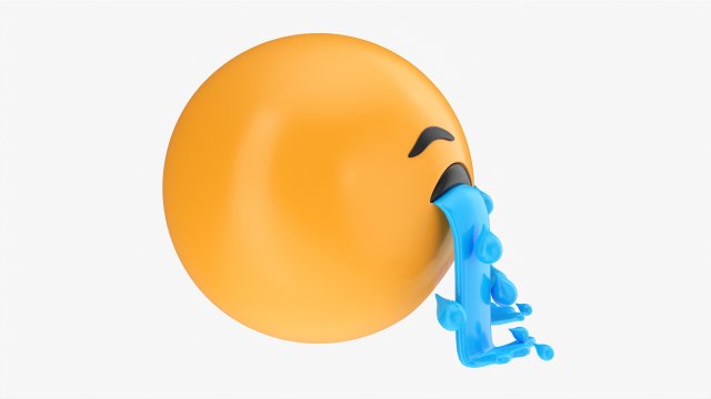 Emoji 041 Loudly Crying With Teardrops 3D Model in Other 3DExport