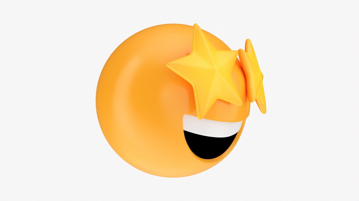 Emoji 077 Laughing With Star Shaped Eyes 3D Model in Other 3DExport