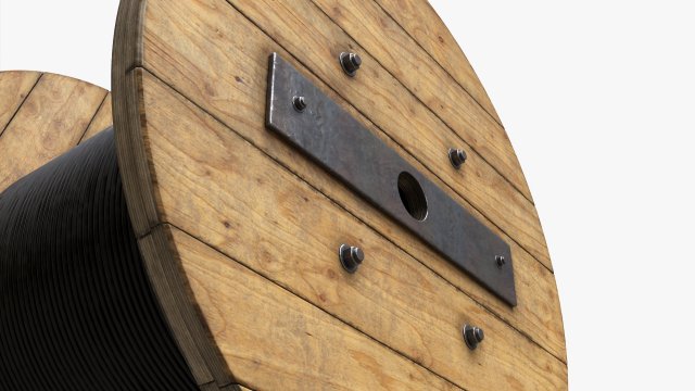 Steel cable reel 3D Model in Parts 3DExport