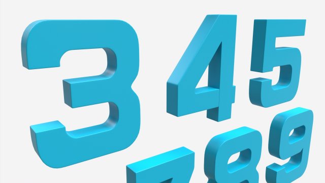 Plastic numbers 3D Model in Other 3DExport