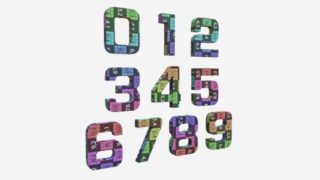 Plastic numbers 3D Model in Other 3DExport