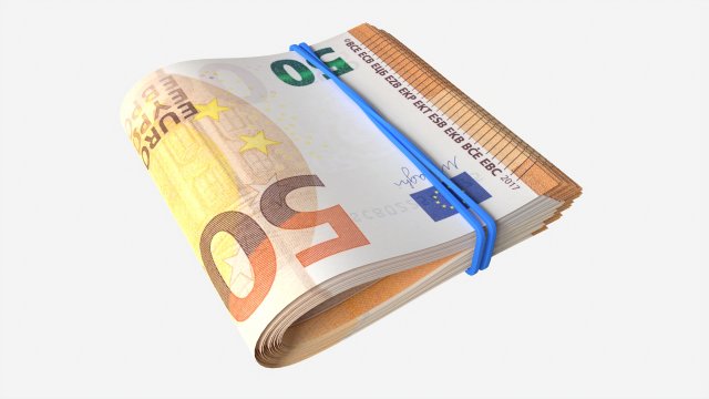 Euro banknotes folded and tied 02 3D Model in Other 3DExport
