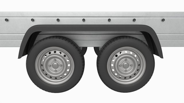 Double axle car trailer jockey wheel extended 3D Model in Trailers 3DExport