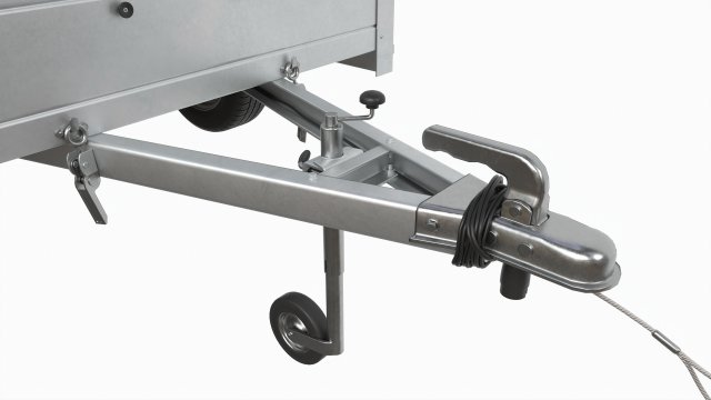 Single axle car trailer with extra walls jockey wheel 3D Model in ...