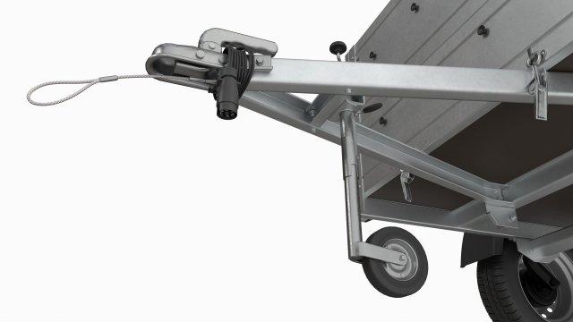 Single axle car trailer with extra walls jockey wheel 3D Model in ...