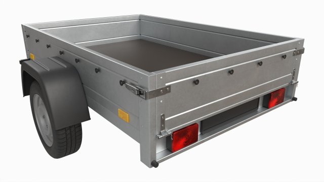 Single axle car trailer with jockey wheel 3D Model in Trailers 3DExport