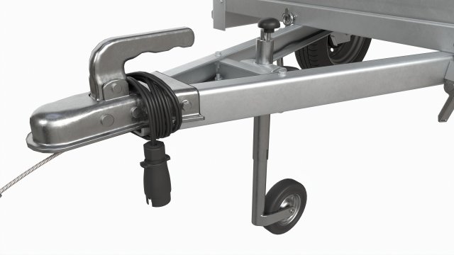 Single axle car trailer with jockey wheel 3D Model in Trailers 3DExport