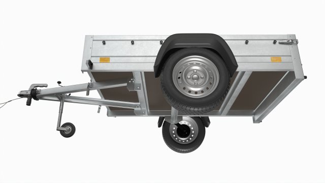 Single axle car trailer with jockey wheel 3D Model in Trailers 3DExport
