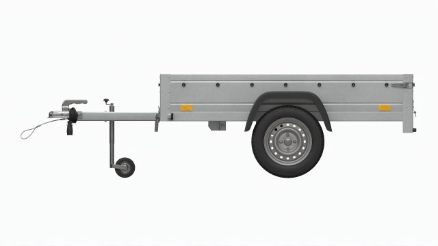 Single axle car trailer with jockey wheel 3D Model in Trailers 3DExport