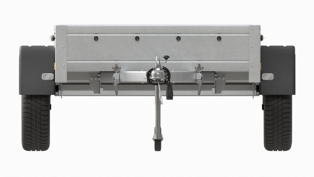 Single axle car trailer with jockey wheel 3D Model in Trailers 3DExport