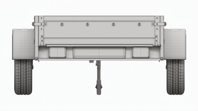 Single axle car trailer with jockey wheel 3D Model in Trailers 3DExport