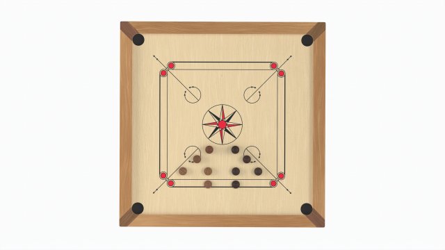 Carrom Board Table Game 3D Model in Board Games 3DExport
