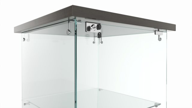 Store Frameless Counter Top Glass Tower Showcase 3D Model in Diğer 3DExport