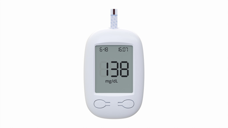 Glucometer with strip blood 3D Model in Medical Equipment 3DExport