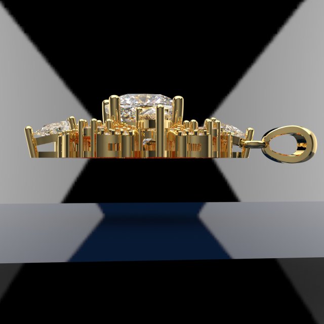 Big Diamond Pendant Jewelry file 3dm and keyshot file Rendering 3D ...