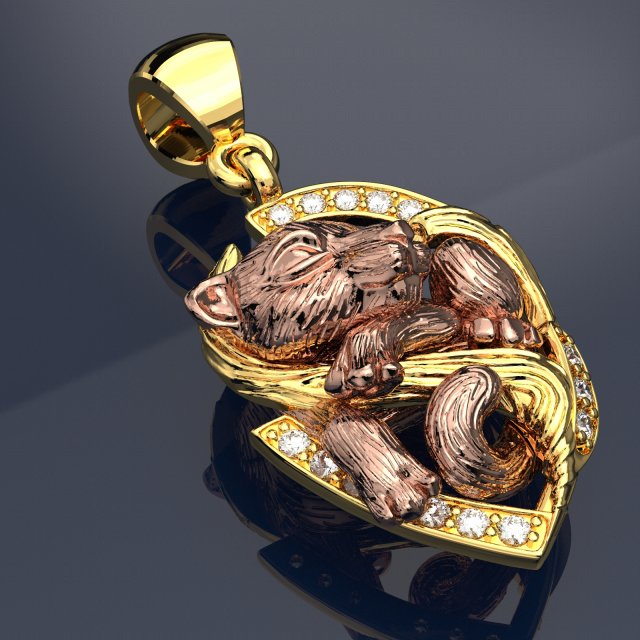 Cat Pendant-necklace Jewelry 3dm file and keyshot file rendering 3D ...