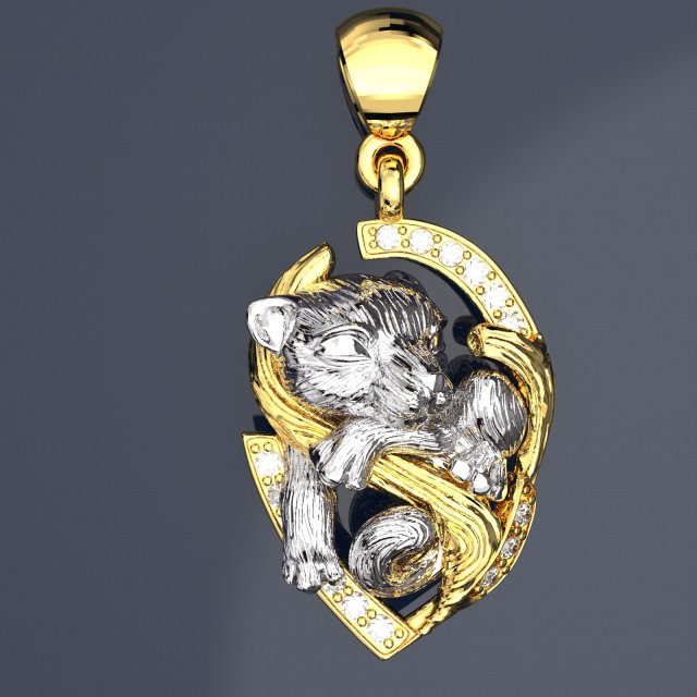 Cat Pendant-necklace Jewelry 3dm file and keyshot file rendering 3D ...