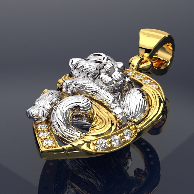 Cat Pendant-necklace Jewelry 3dm file and keyshot file rendering 3D ...