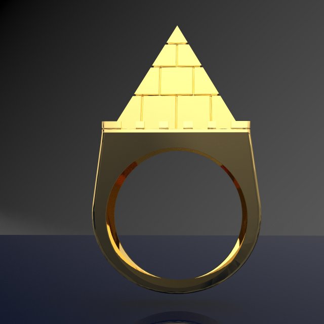 Egyptian Pyramids Big Ring file STL 3D Model in Jewellery 3DExport