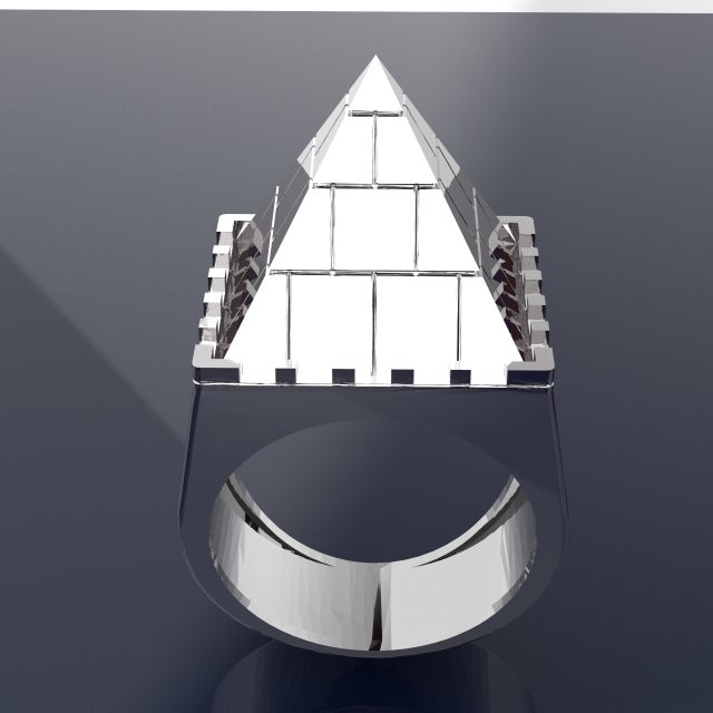 Egyptian Pyramids Big Ring file STL 3D Model in Jewellery 3DExport