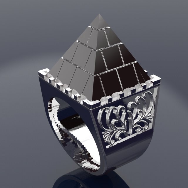 Egyptian Pyramids Big Ring file STL 3D Model in Jewellery 3DExport