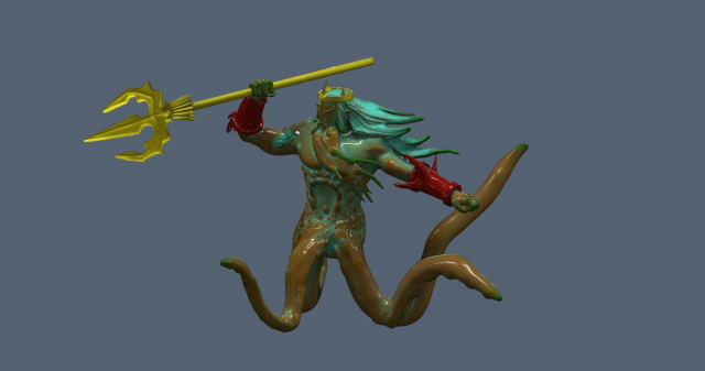 Poseidon 3D Model in Fantasy 3DExport