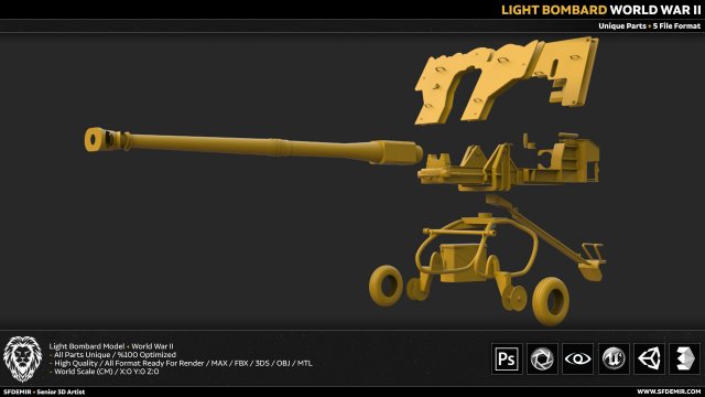 light bombard 3D Model in Heavy Weapon 3DExport