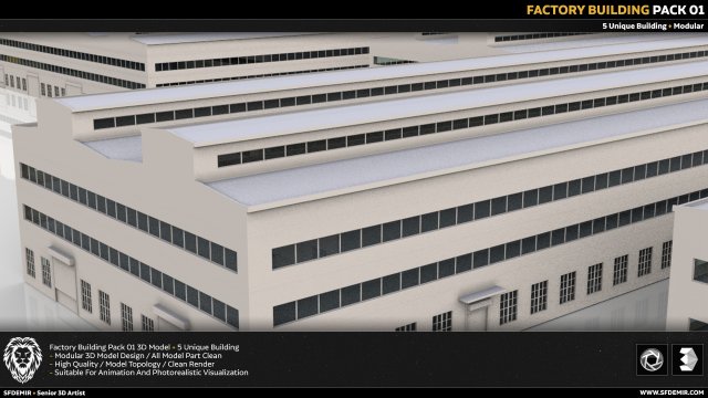 factory building kitbash 3D Model in Landmarks 3DExport