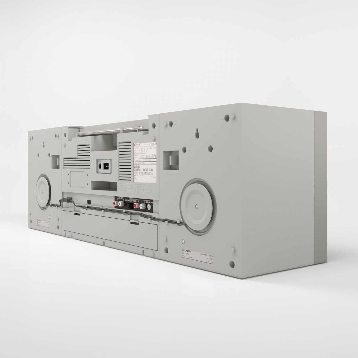 sharp gf-800zs boombox 3D Models in Audio 3DExport