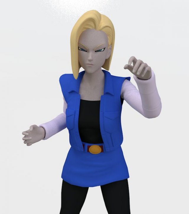 android 18 rigged 3D Model in Woman 3DExport