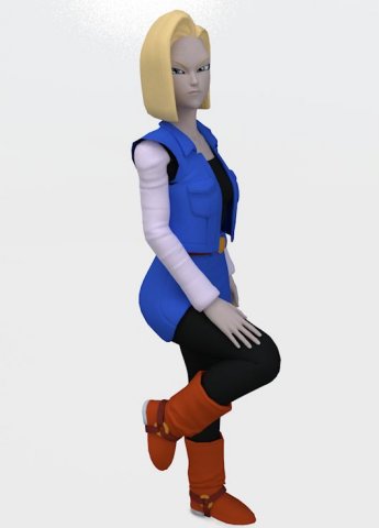 android 18 rigged 3D Model in Woman 3DExport