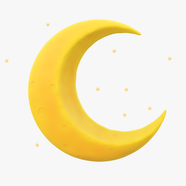 Stylized Crescent Moon 3D Model in Planets 3DExport