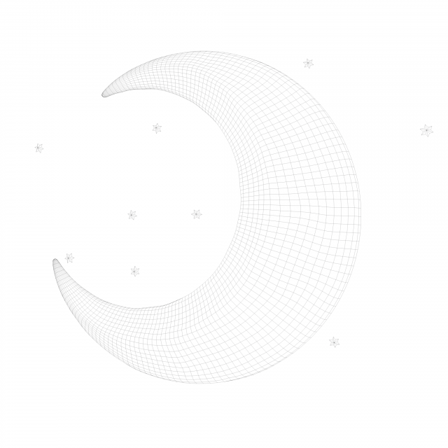 Stylized Crescent Moon 3D Model in Planets 3DExport