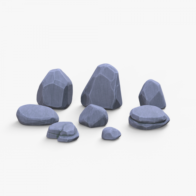Stylized Stone Rock Pack 3D Model in Landscapes 3DExport