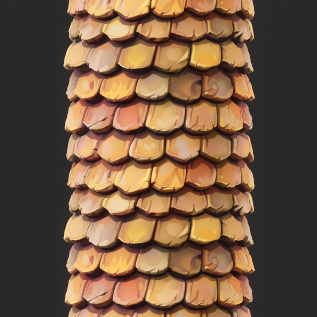 Stylized Roof Seamless Texture CG Dokuları in Çatı 3DExport