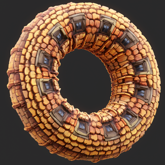 Stylized Roof Seamless Texture Tekstur CG in Atap 3DExport