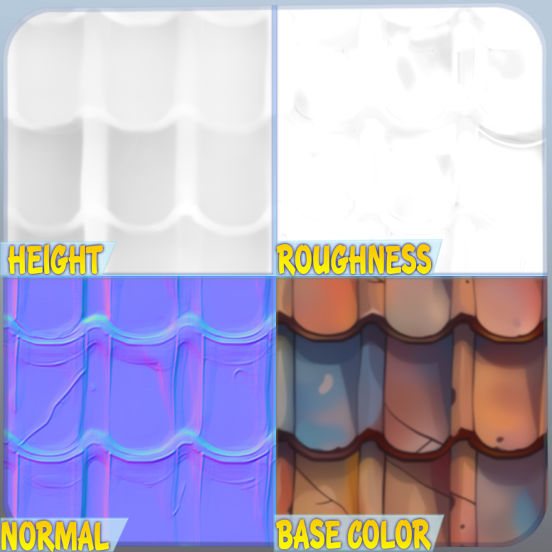 Stylized Roof Seamless Texture CG Textures in Roofing 3DExport