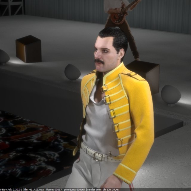 Of freddie mercury singer rigged Modelo 3D in Hombre 3DExport