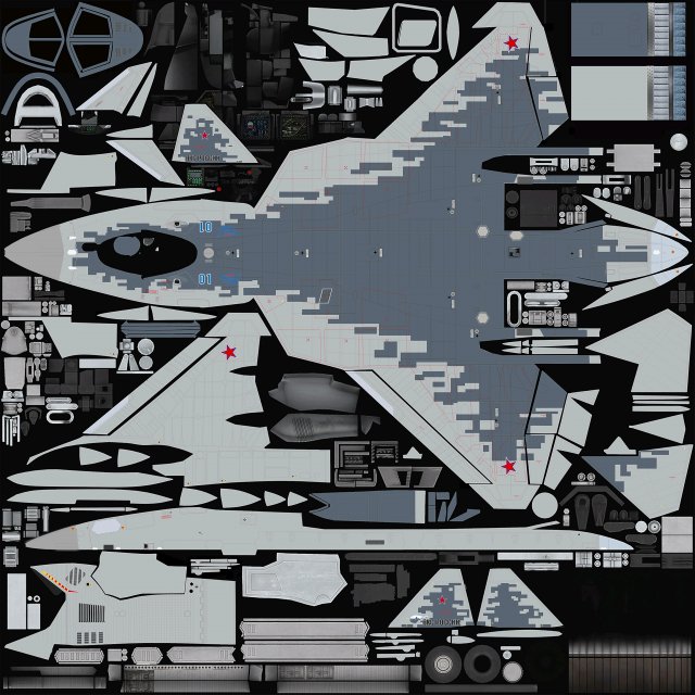 SU-57 Felon 5th Gen 3D Model in Fighter 3DExport