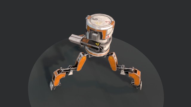 three legged mech robot vr - ar - low-poly 3d model 3D Model in Other ...