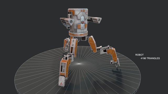 three legged mech robot vr - ar - low-poly 3d model 3D Model in Other ...