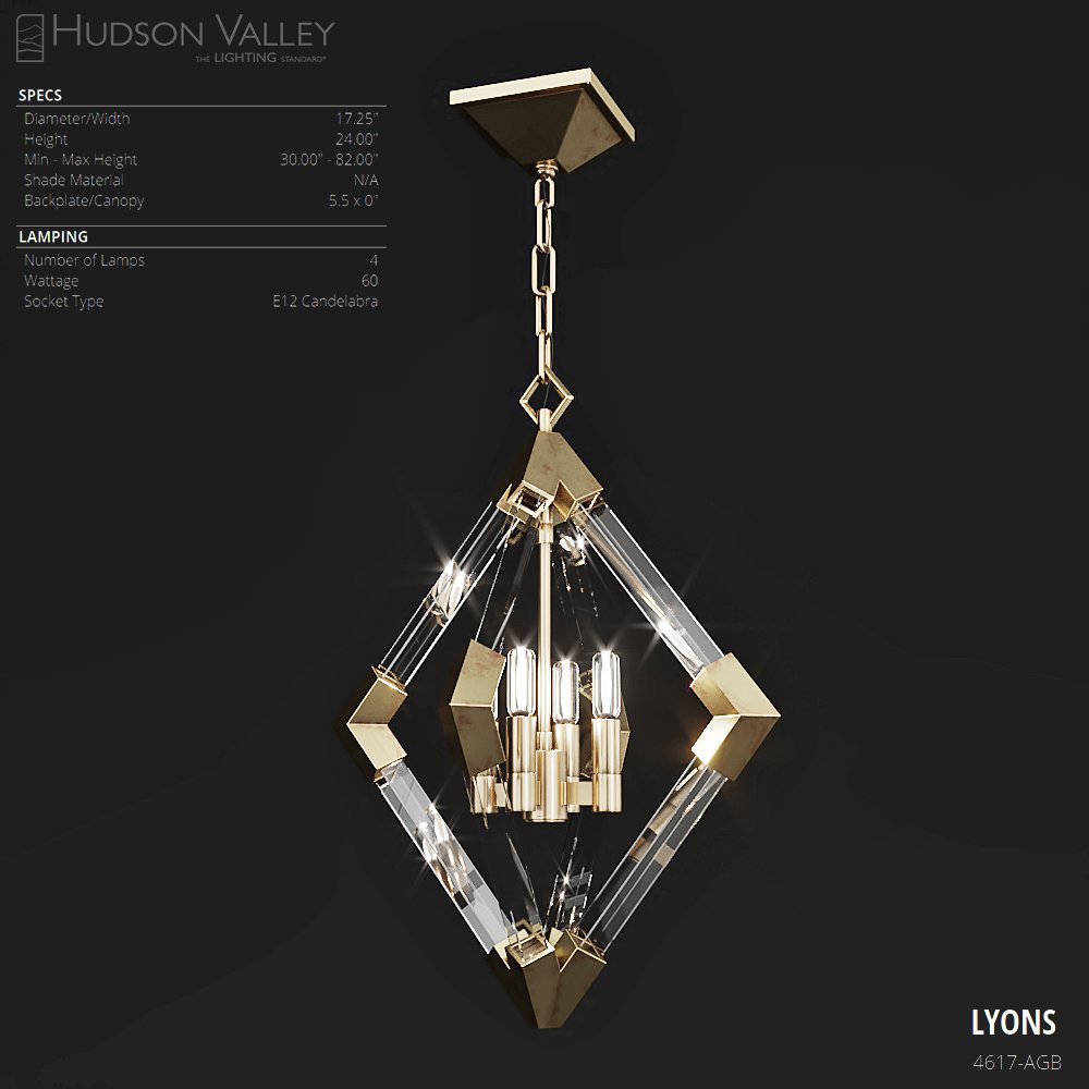 hudson valley lyons 4617 agb 3D Models in Ceiling Lights 3DExport