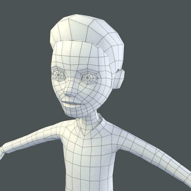 cartoon male base mesh low poly 3D Model in Cartoon 3DExport