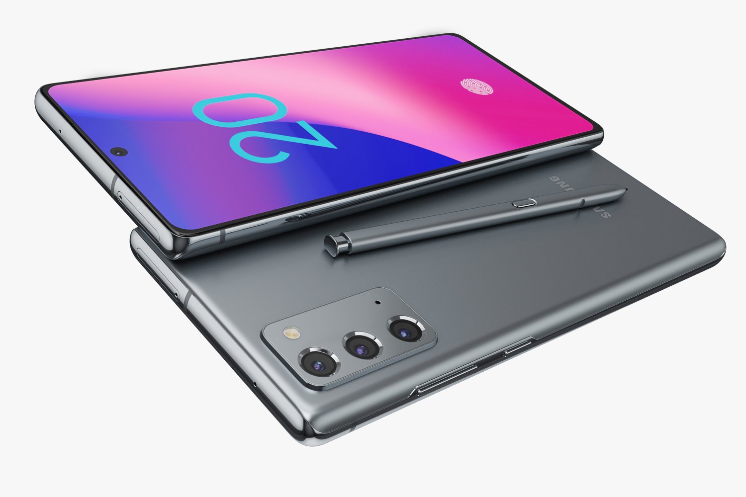 Samsung Galaxy Note 20 gray 3D Model in Phone and Cell Phone 3DExport